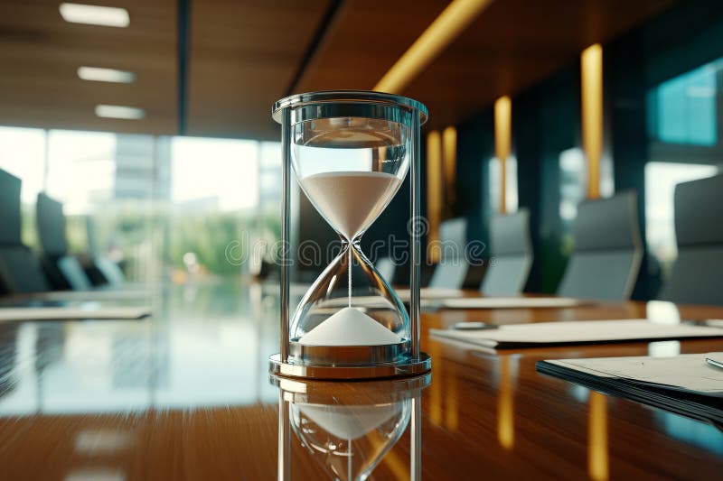 Close Up of Hourglass on the Table Stock Illustration - Illustration of ...