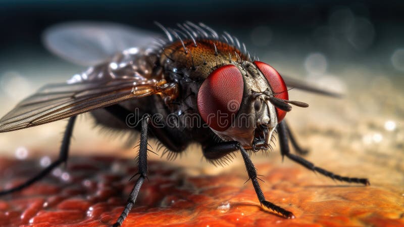 Close Up of House Fly. Generative AI Stock Illustration - Illustration ...