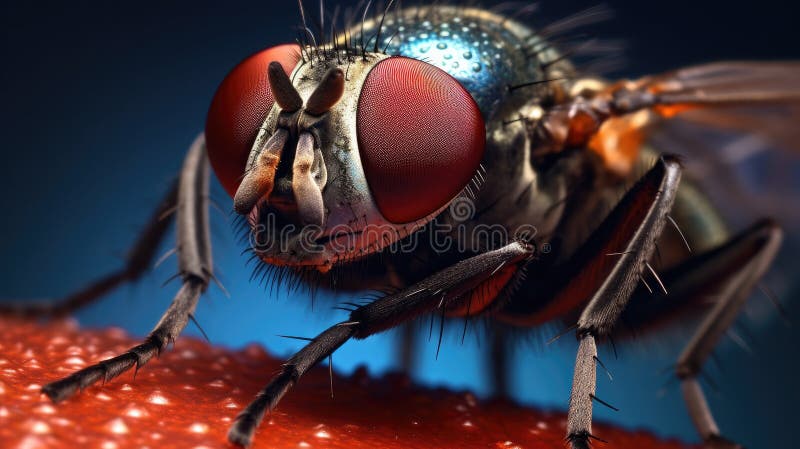 Close Up of House Fly. Generative AI Stock Illustration - Illustration ...
