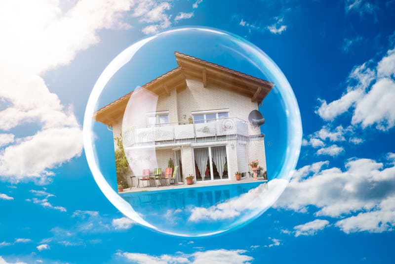 Close-up of House Inside Bubble Stock Photo - Image of building ...