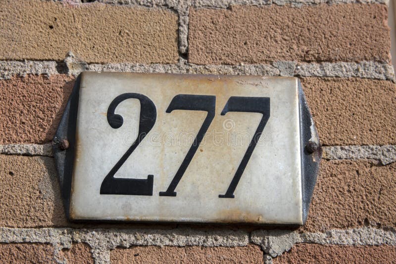 Close Up House Number 277 editorial photography. Image of middle ...