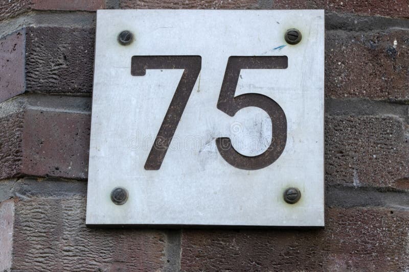 Close Up House Number 75 at Amsterdam the Netherlands 7-2-2023 ...