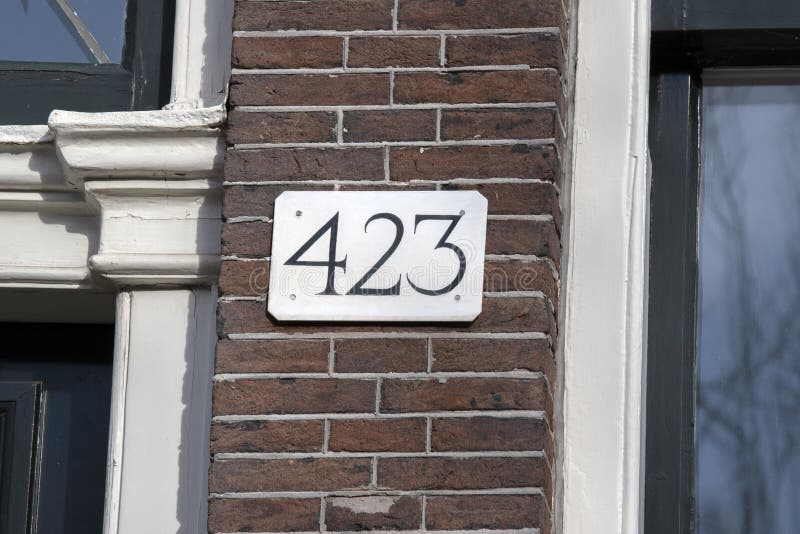 Close Up House Number 423 CB at Amsterdam the Netherlands 8-2-2022 ...