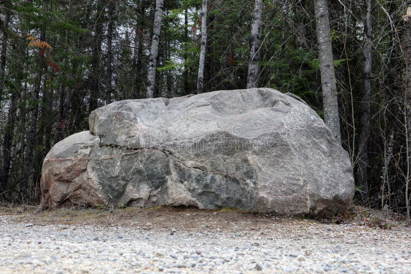 Close-up of a Huge Gray Boulder Near the Walkway. Stock Photo - Image ...