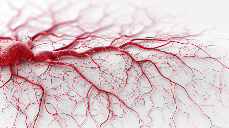 Close-up of Human Blood Vessels on a White Background Illustrating the ... Close-up of Human Blood Vessels on a White Background Illustrating the ...