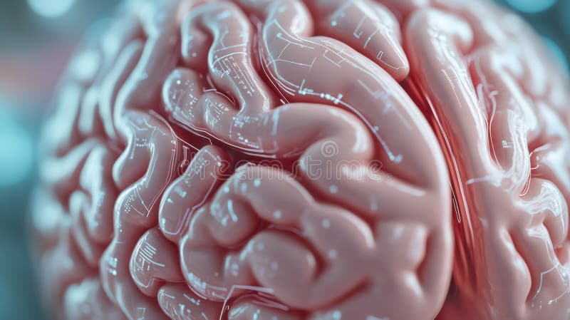 A Close Up of a Human Brain with Some Wires Attached, AI Stock Photo ...