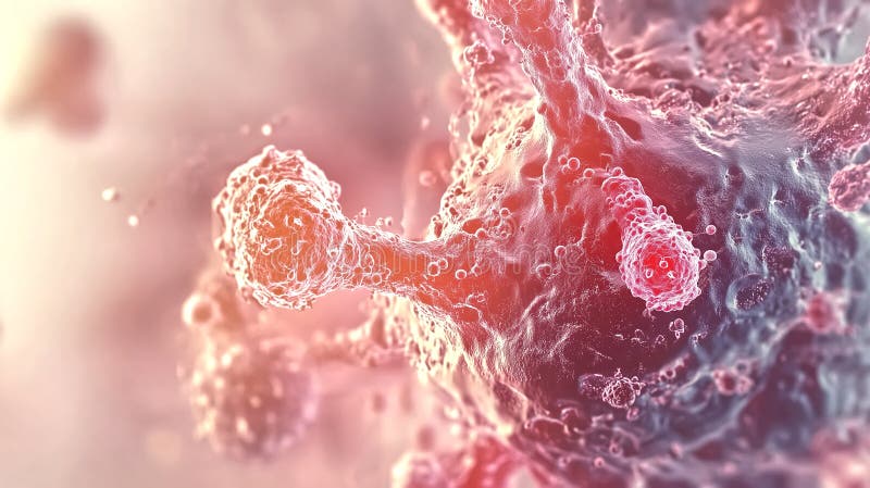 A Close-up of a Human Cell Under a Microscope, Depicting the Eff Stock ...