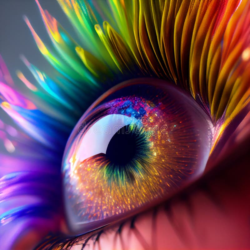 Close Up of Human Eye with Beautiful Iris. Generative Ai Stock ...