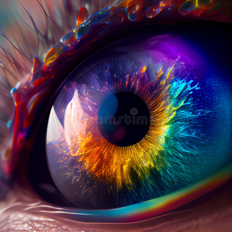 Close Up of Human Eye with Beautiful Iris. Generative Ai Stock ...