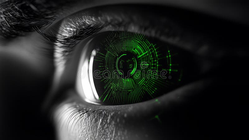 Close-up of Human Eye, Biometric Security System, Retinal Recognition ...