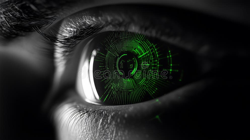 Close-up of Human Eye, Biometric Security System, Retinal Recognition ...