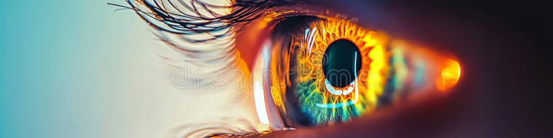 Close Up of a Human Eye with Bright Reflection, Highlighting Concept of ...