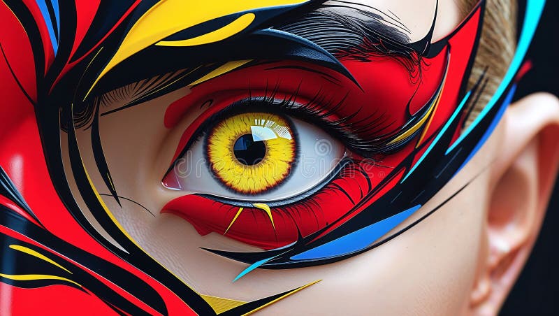 Close-Up of Human Eye with Bright Yellow Iris and Realistic Texture ...