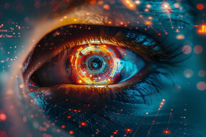 Close Up of a Human Eye with a Circular Design Pattern in the Iris ...