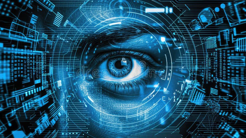 Close-up of the Human Eye. the Concept of Cybersecurity. Generated by ...