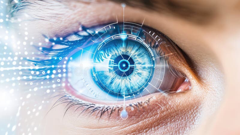 Close-up of the Human Eye. the Concept of Cybersecurity. Generated by ...