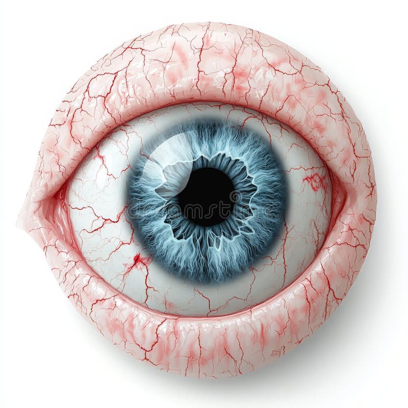 Close Up of a Human Eye with Detailed Iris and Red Veins, Emphasizing ...