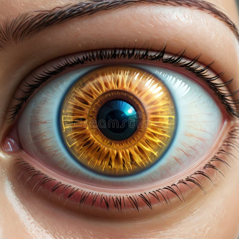 Close-up of Human Eye with Detailed Iris and Reflections Stock Photo ...