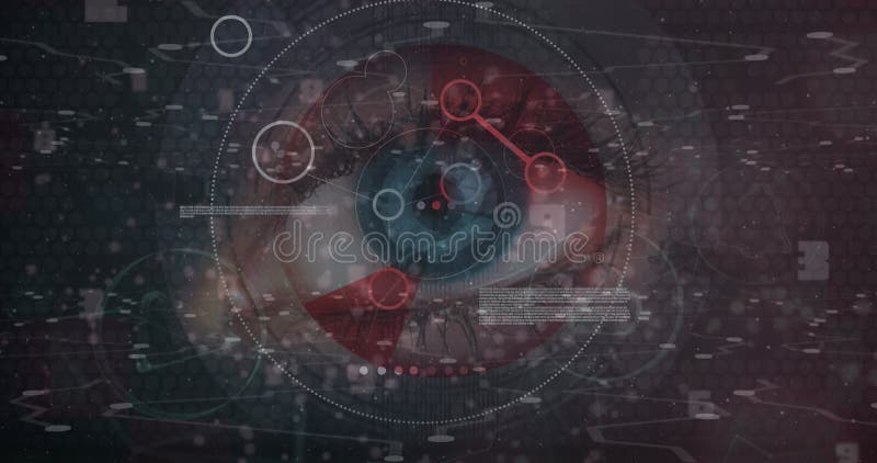 A Close-up of Human Eye with Digital Graphics and Data Overlays Stock ...