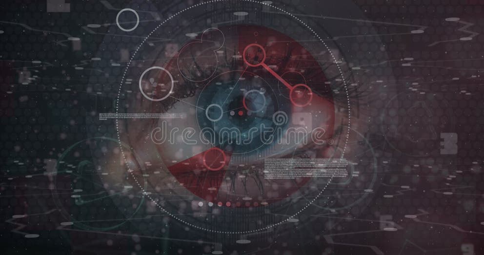 A Close-up of Human Eye with Digital Graphics and Data Overlays Stock ...