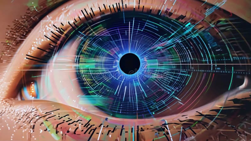 Digital Lines Connecting Buildings in the Frankfurt Skyline at Sunset ...