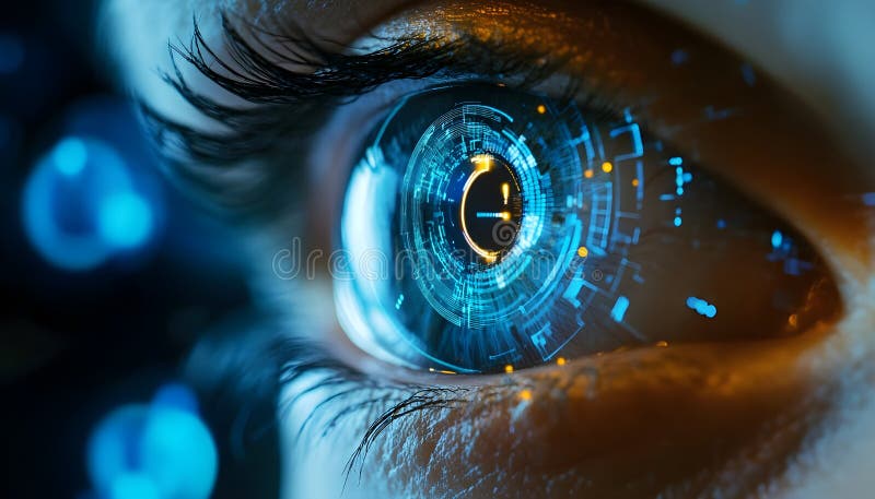 Close-up of a Human Eye with Futuristic Digital Interface, Representing ...