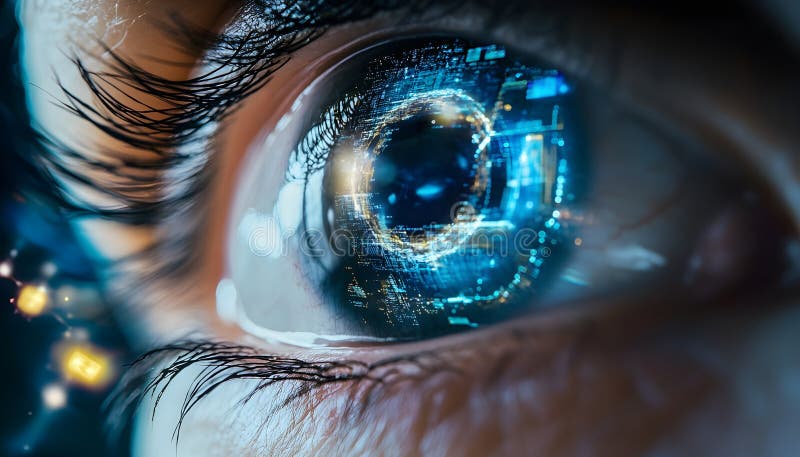 Close-up of a Human Eye with Futuristic Digital Interface, Representing ...