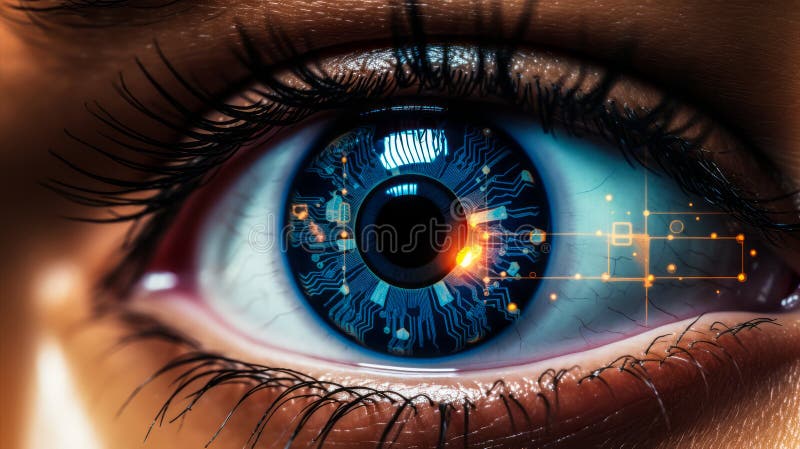 Futuristic Biometric Technology Overlay Stock Illustrations – 454 ...