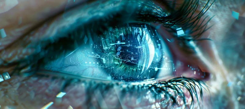 A Close-up of a Human Eye with Futuristic Technology Integrated ...