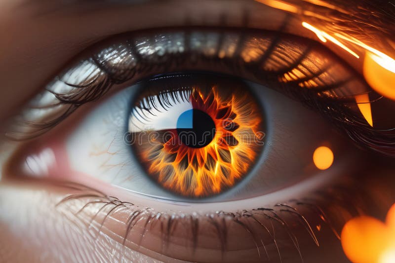 Close Up of a Human Eye. Generative AI Stock Illustration ...