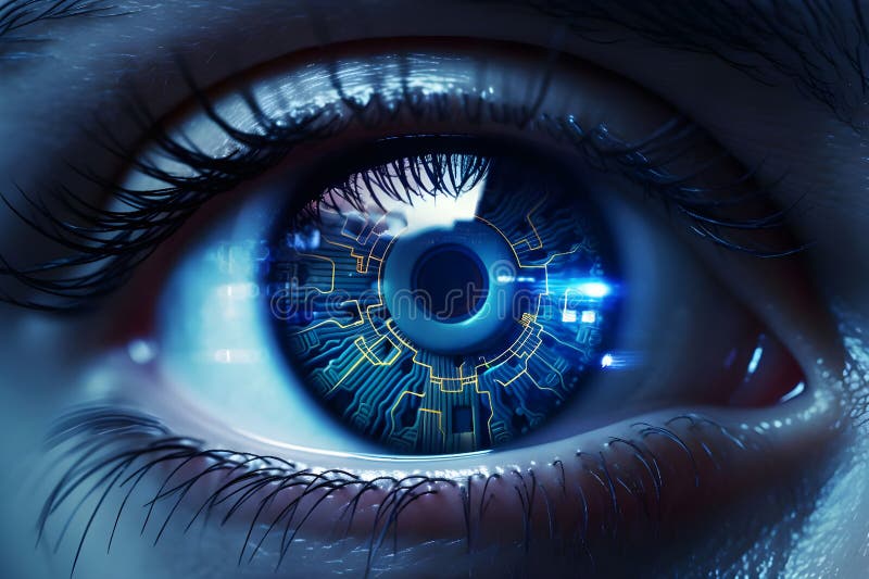 Close Up of Human Eye with High Tech Vision Concept - Ai Generated ...