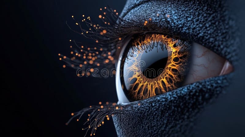 Closeup of a Human Eye with Intricate Details and Glowing Effects Stock ...