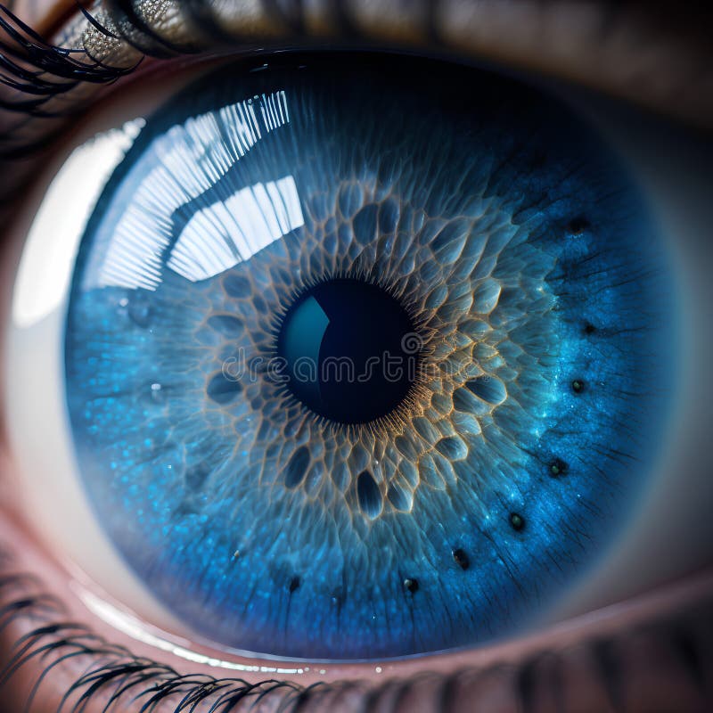 Close-up of Human Eye with Iris. 3d Rendering Stock Illustration ...