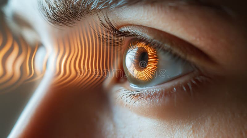 Human Eye and Light Waves, Visual Information Stock Photo - Image of ...