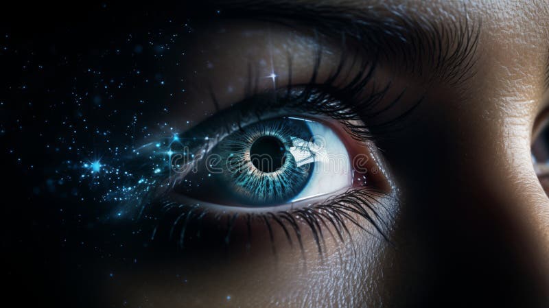 Human Eye and Light Waves, Visual Information Stock Photo - Image of ...