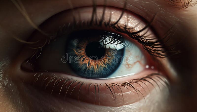 Close Up of a Human Eye Looking at Camera, Beautiful and Captivating Generated by AI Stock Image ...