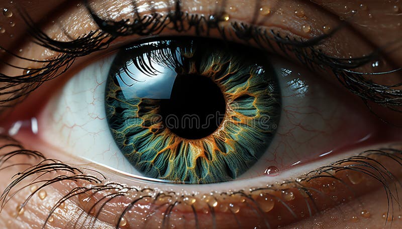 Close Up of a Human Eye, Looking at Camera, Vibrant Colors Generated by ...