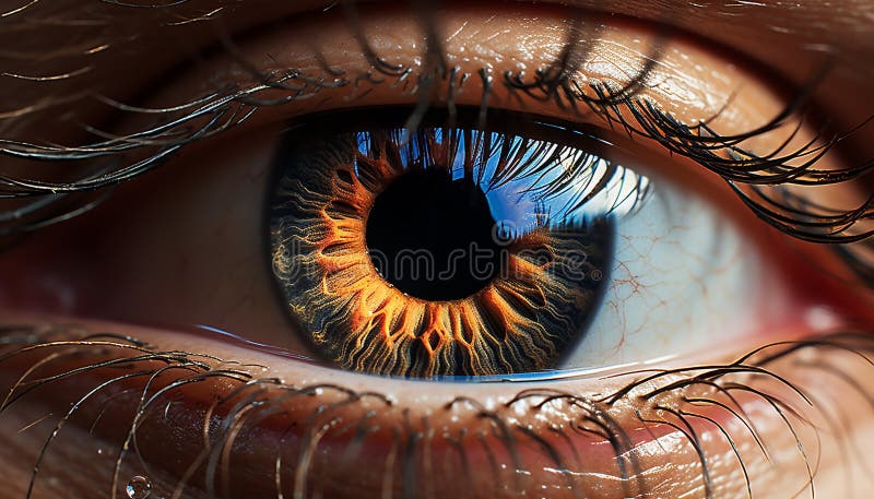 Close Up of a Human Eye, Looking at Camera, Vibrant Colors Generated by ...