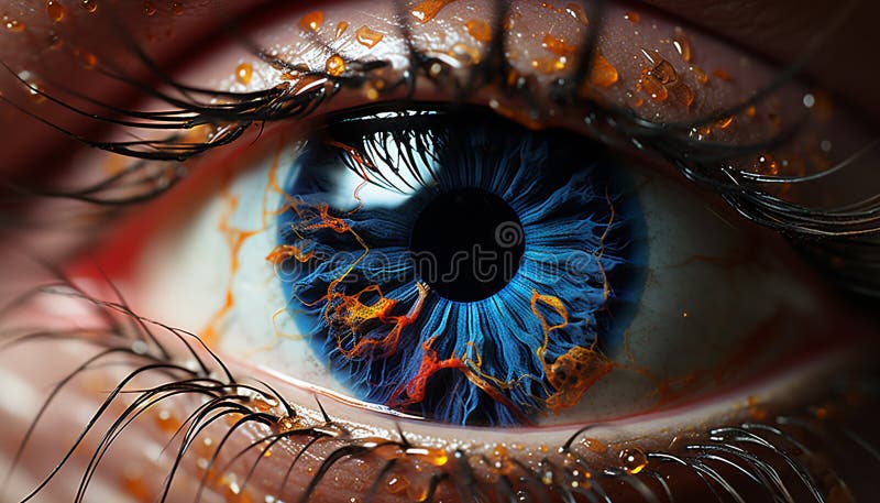 Close Up of a Human Eye, Looking at Camera, Vibrant and Shiny Generated by AI Stock Image ...