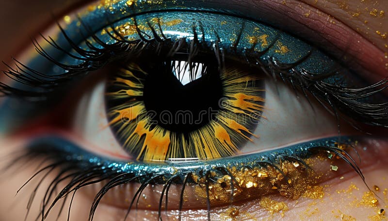 A Close Up of a Human Eye, Looking into Vibrant Colors Generated by AI ...