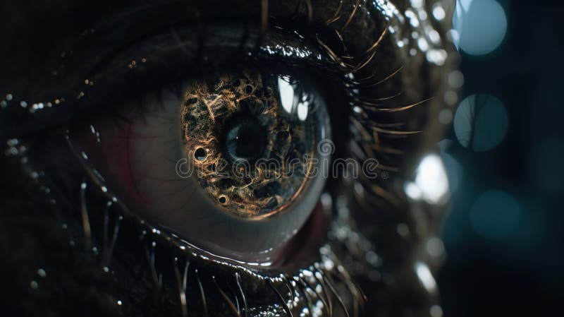 A Close Up of a Human Eye with a Lot of Water on it S Iris and the Iris ...