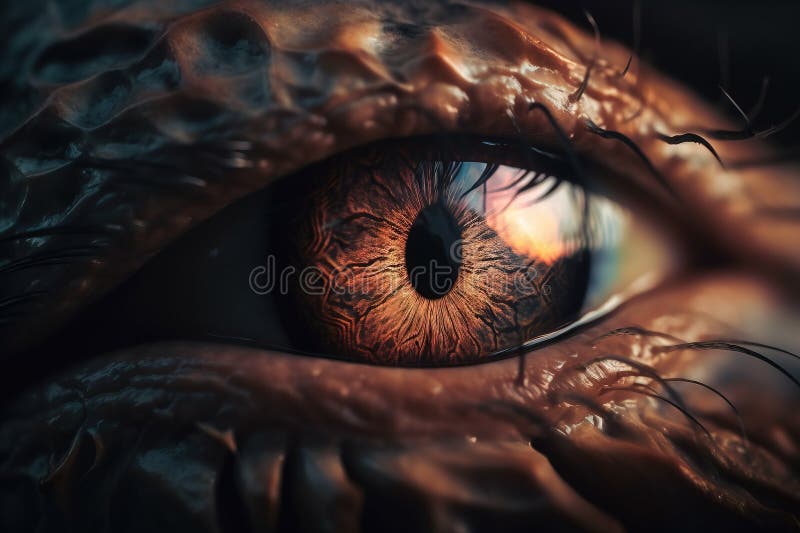 A Close Up of a Human Eye with a Lot of Wrinkles Stock Illustration ...