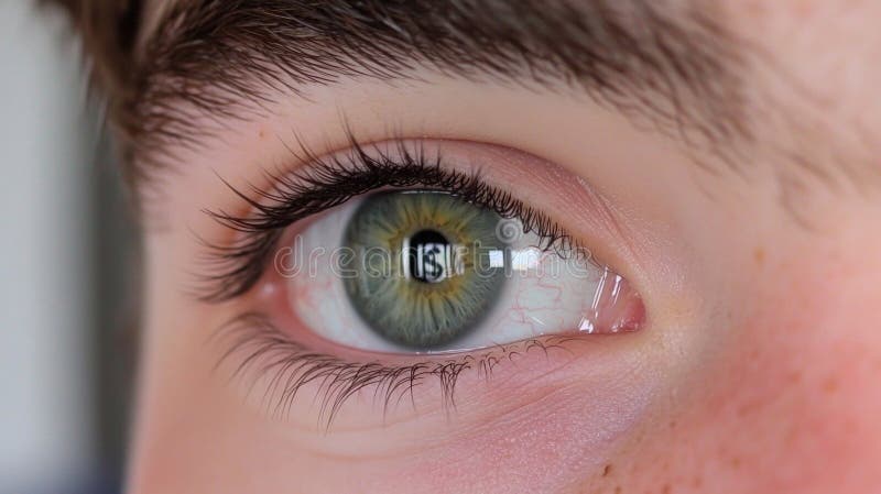 Close-up of a Human Eye with Reflections in the Iris Stock Image ...