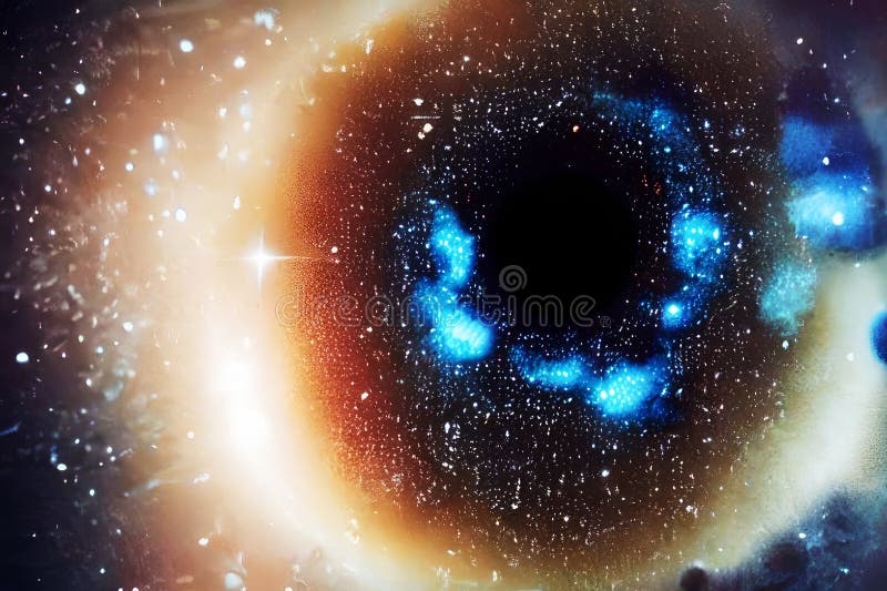 A Close-up of a Human Eye that Reflects a Galaxy Full of Stars and ...