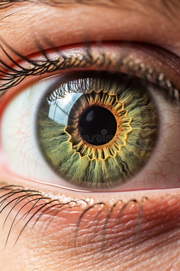 Close-up of a Human Eye Showcasing the Intricate Patterns of the Iris. Generative Ai Stock ...