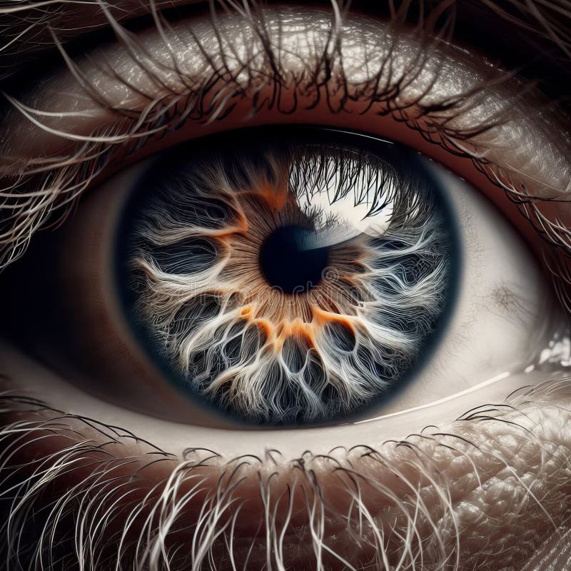 Close-Up of Human Eye with Unique Iridescent Patterns Stock Image - Image of closeup, colors ...