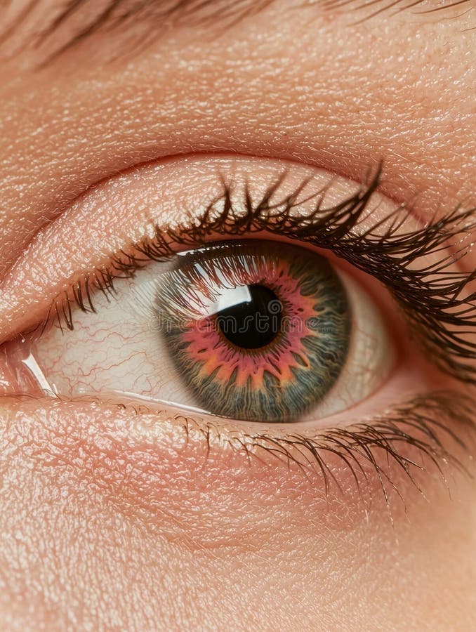 Close-up of a Human Eye with a Unique Iris Pattern. Stock Illustration ...