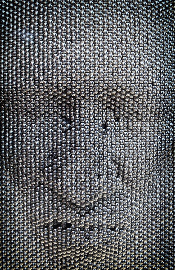 Close Up of Human Face Concept Made from Pin Board Toy Stock Image ...