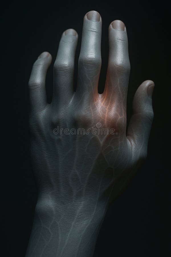 Backlit Veins and Glowing Joint Inside Human Hand Stock Illustration ...