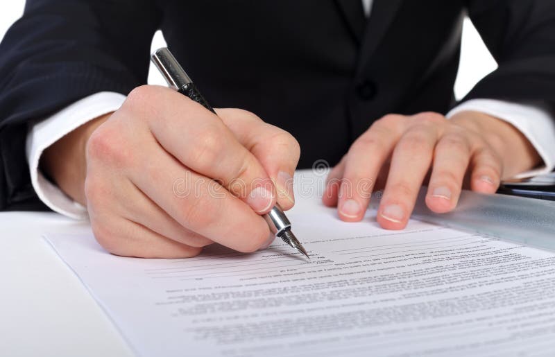 Business Signed Contract Signature Document Stock Photo - Image of ...